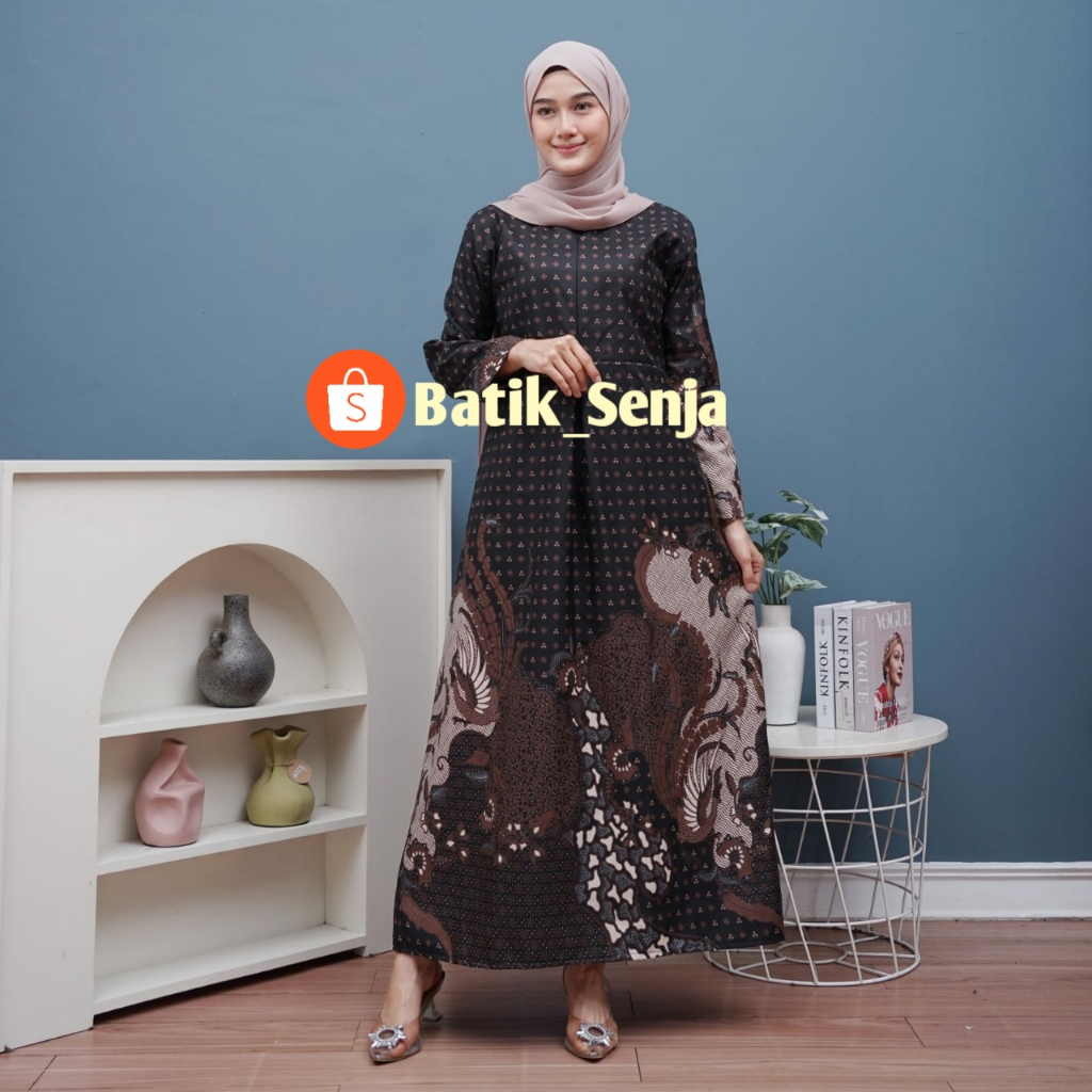 Jual PROMO BAJU GAMIS BATIK SYARI TERBARU LEBARAN MOTIF CICAK ROWO ...