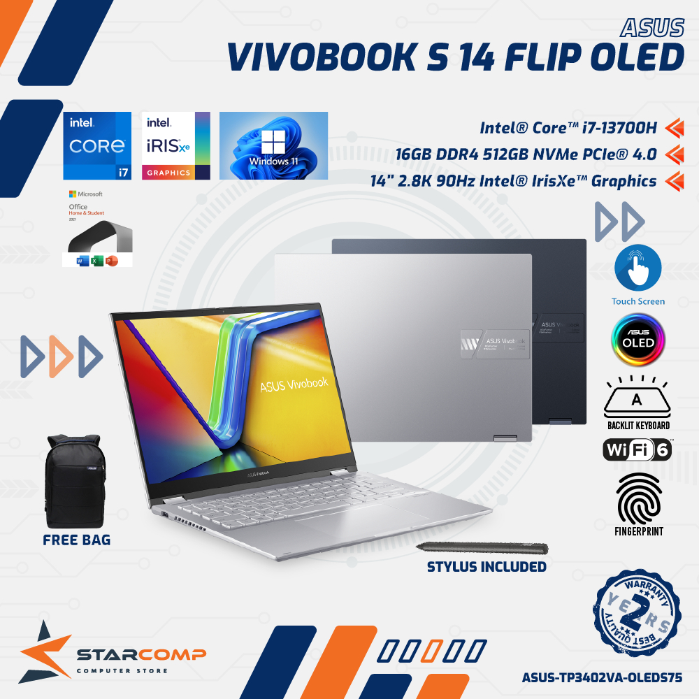 Jual ASUS Vivobook S 14 Flip OLED TP3402VA i7-13700H 16GB 512GB 14" 2 ...