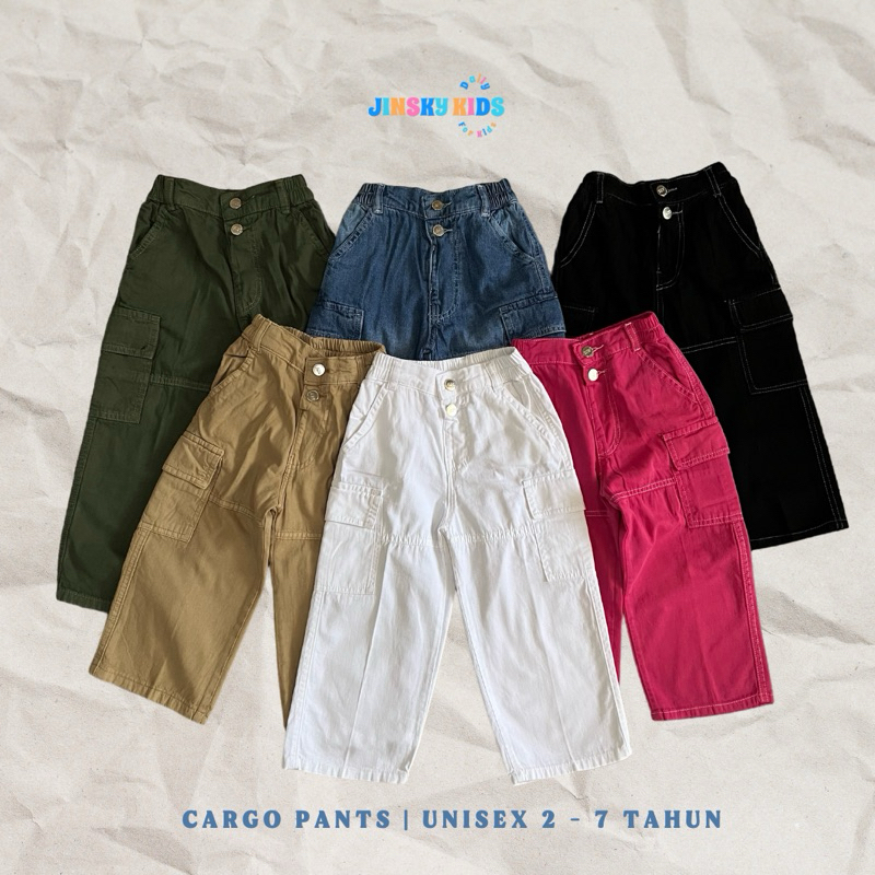 Jual Cargo pants - Celana Kulot Cargo Jeans Anak - Anak perempuan 2-9 ...
