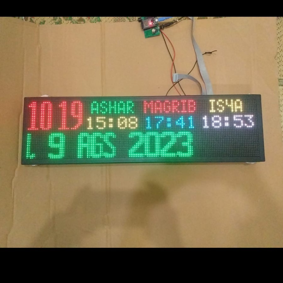 Jual [PROMO] Display Led Waktu Sholat Digital Musholla | Jam Dinding ...