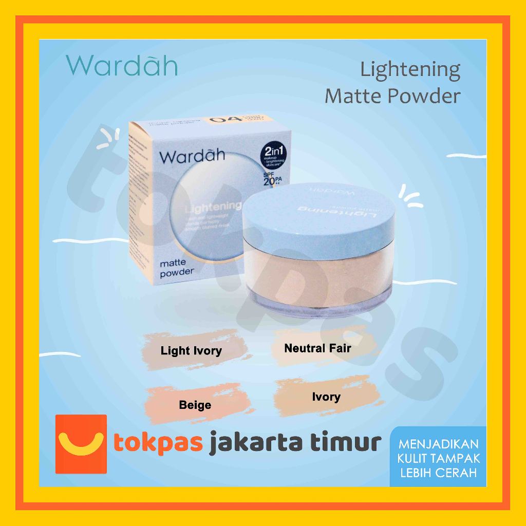 Jual Wardah Lightening Matte Powder Natural Matte Finish 20 gr | Shopee ...