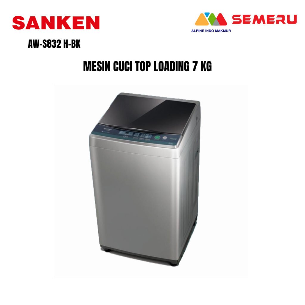 Jual SANKEN MESIN CUCI TOP LOADING 7 KG AW-S832 H-BK/ AW-S831 BK KHUSUS ...