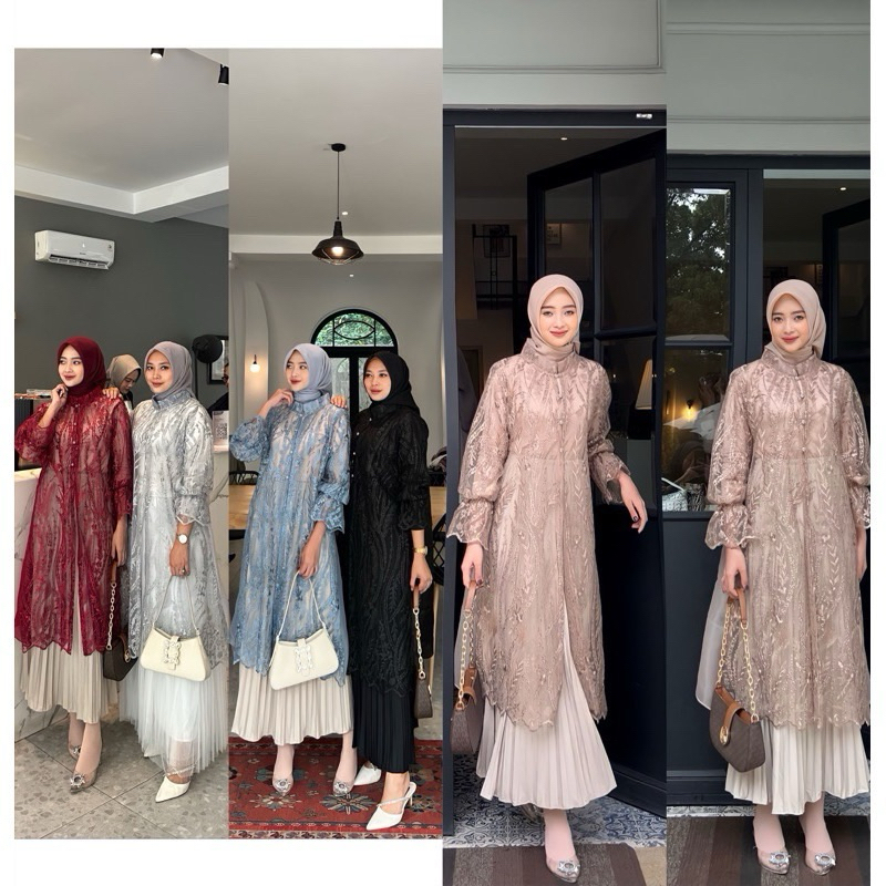 Jual SHELLA OUTER MIX ORGANZA / Outer brukat / Outer Tile | Shopee ...