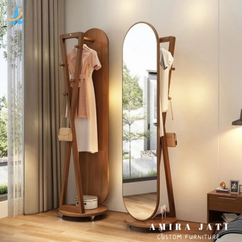 Jual Standing Mirror Cermin Berdiri Full Body | Shopee Indonesia