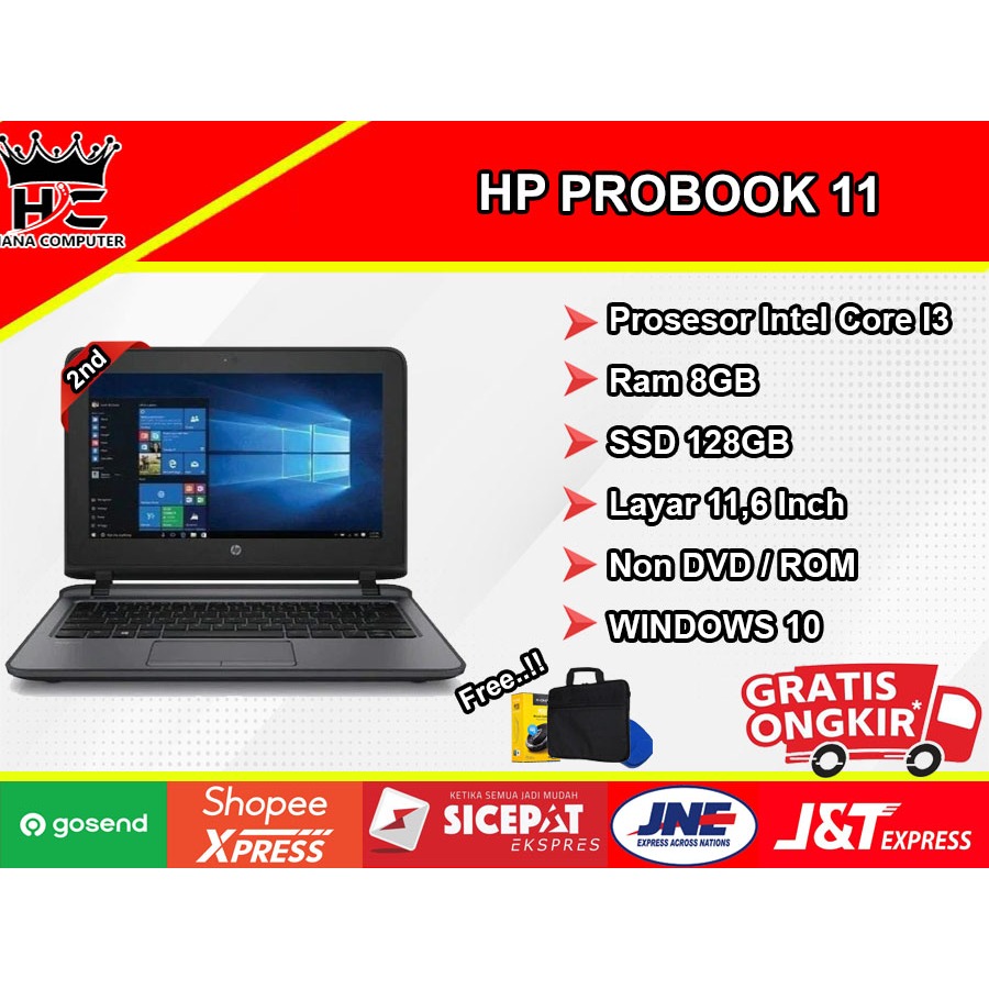 Jual HP PROBOOK 11 G2 INTEL CORE I3 GEN 6 RAM 8GB SSD 128GB WIN 10 ...