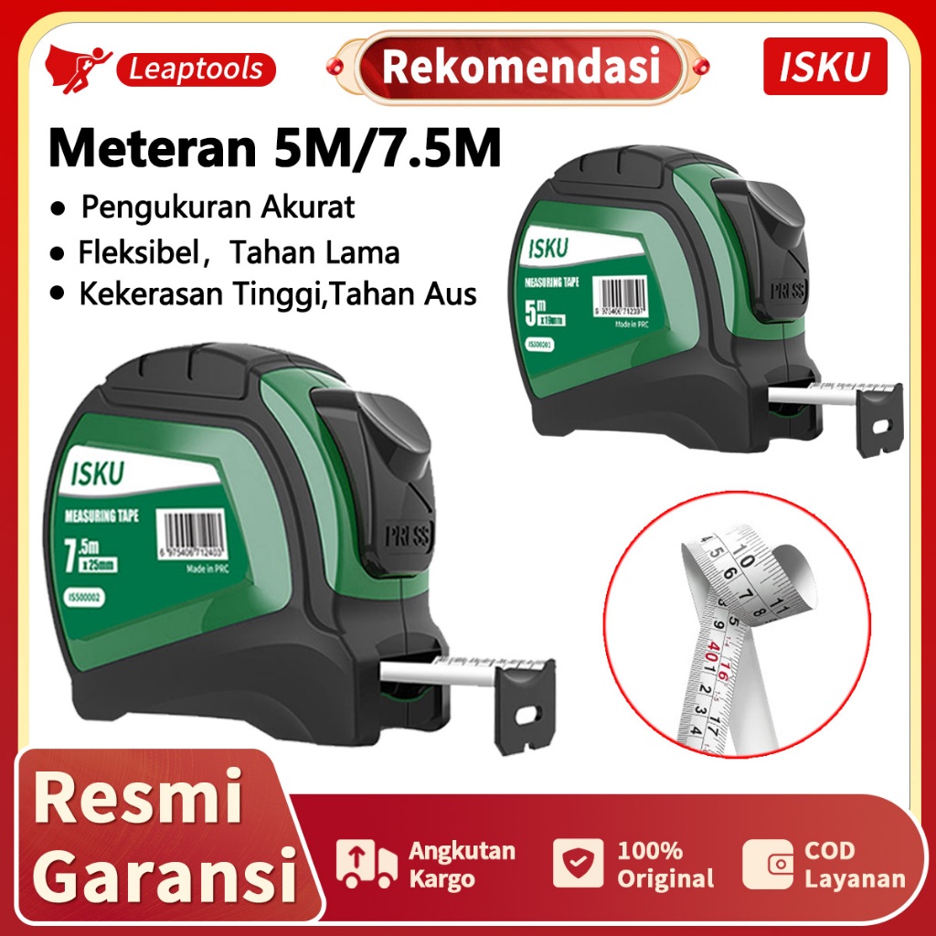 Jual Isku Meteran Tape 5M 7.5M/Tape Measure/Measuring Tape/Roll Meter ...