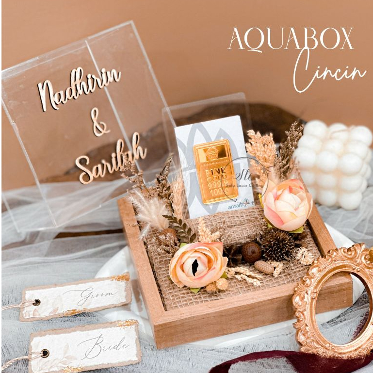 Jual aqua box type A akrilik box logam mulia dan cincin mahar custom ...