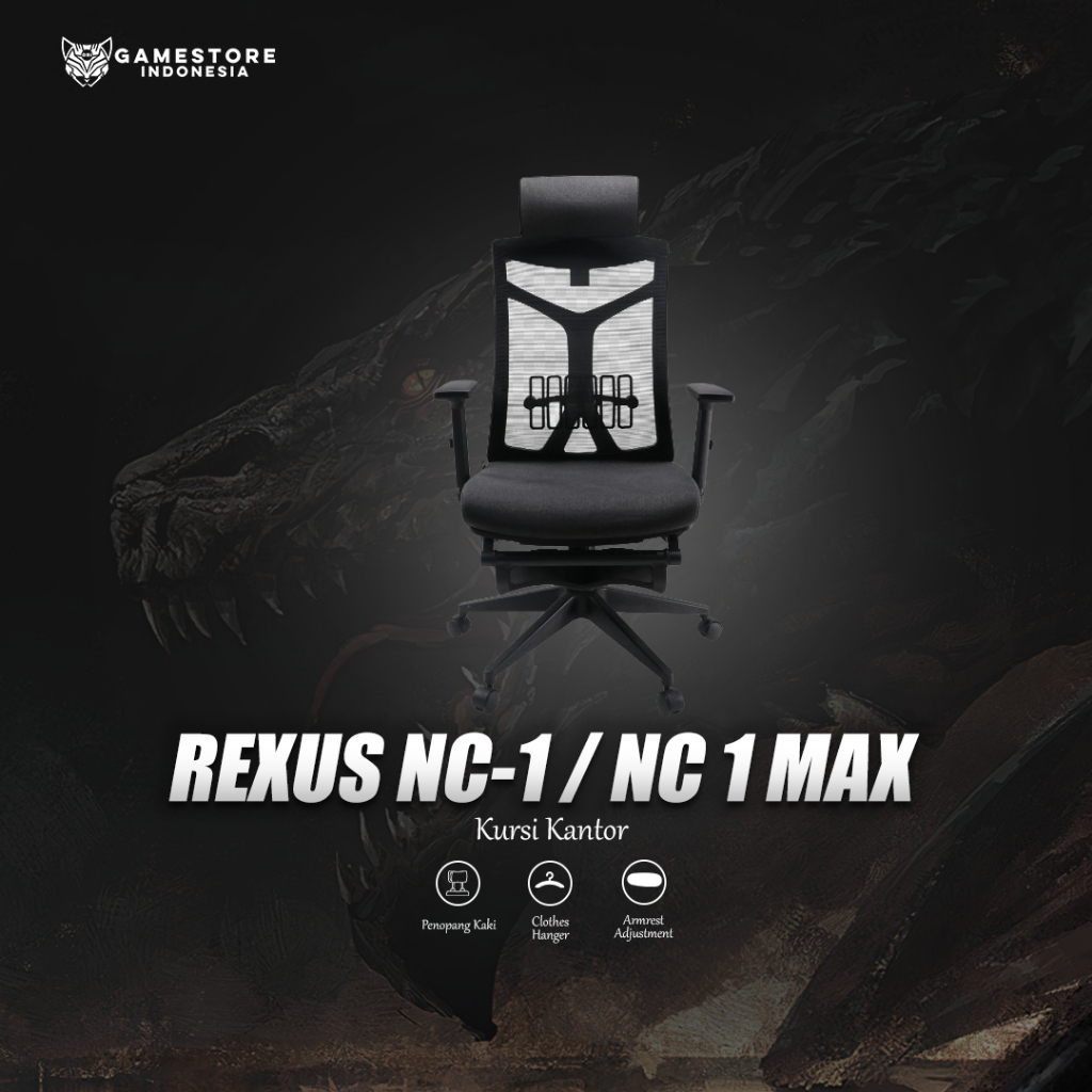 Jual Rexus Ergonomic Office Chair Kursi Kantor NC-1 / NC1 Max | Shopee ...