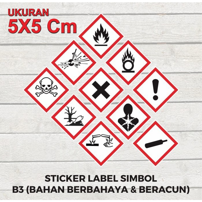 Jual Sticker Label Simbol B3 5x5 Stiker Bahan Berbahaya dan Beracun ...
