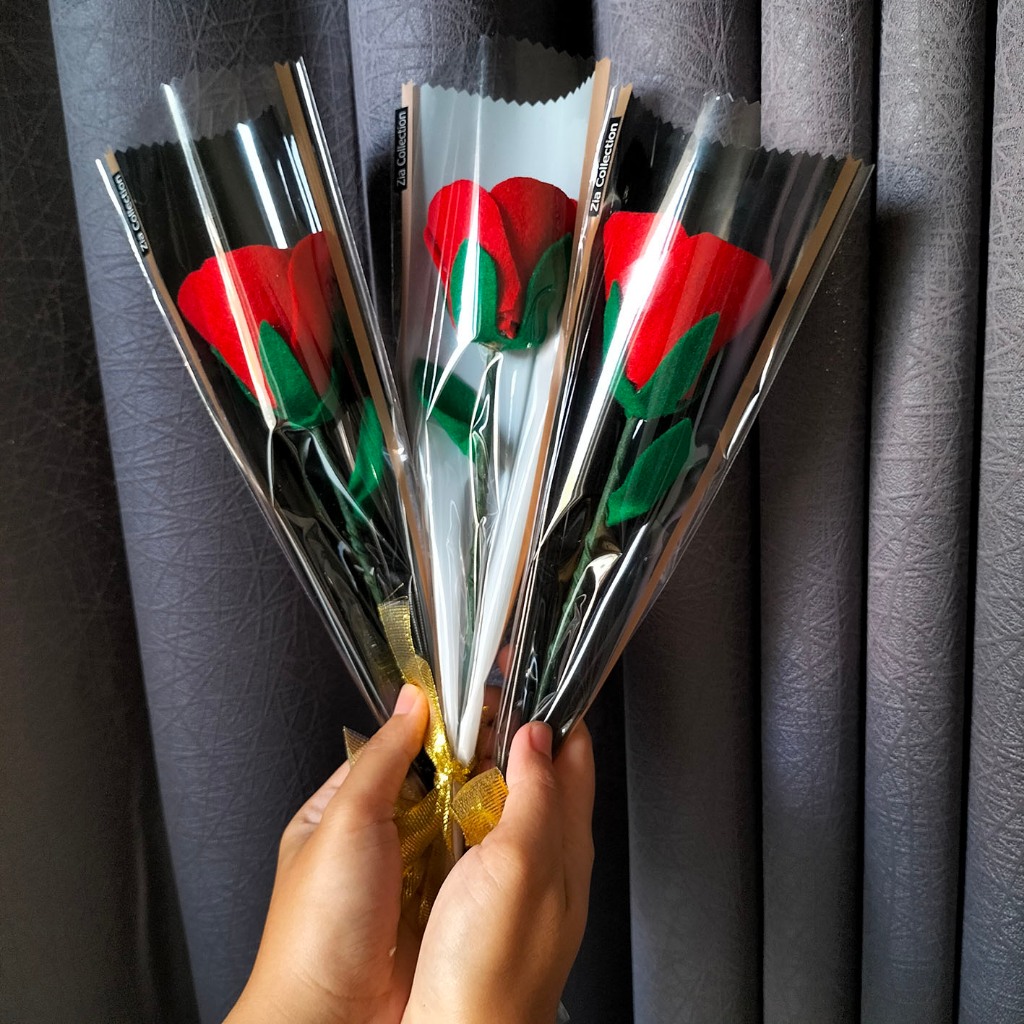 Jual Bunga Mawar Flanel Satuan Tangkai Panjang 30 Cm | Shopee Indonesia