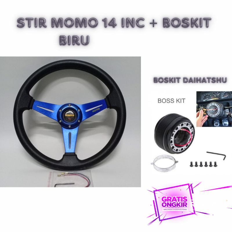 Jual Stir Racing Mobll M0M0 Biru 14 Inc + Boskit Daihatshu | Shopee Indonesia