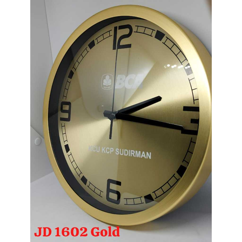 Jual JD 1602 Gold I Jam Dinding Analog I Jam Dinding Tempel Aluminium ...