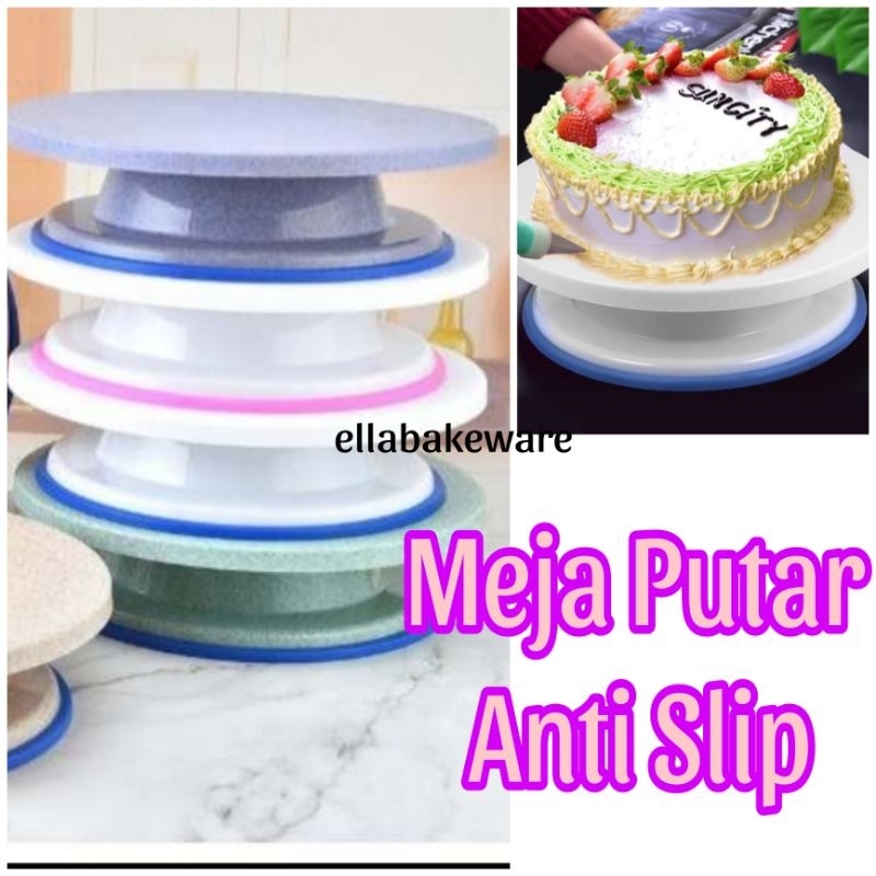 Jual MEJA PUTAR KUE ANTI SLIP CAKE TURNABLE ANTI SLIP 28 CM meja ...