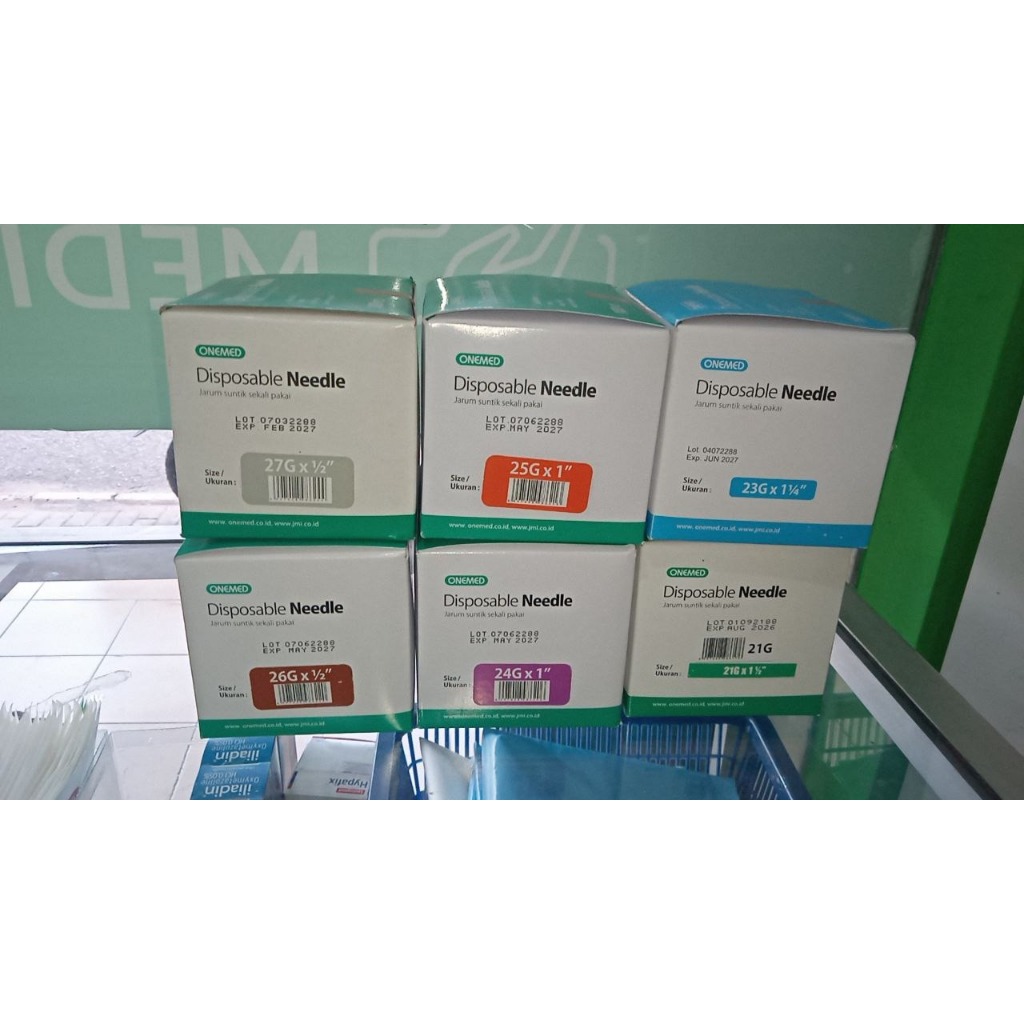 Jual Needle Onemed 18 21 22 23 24 25 26 27 30 G One Med Disposable ...