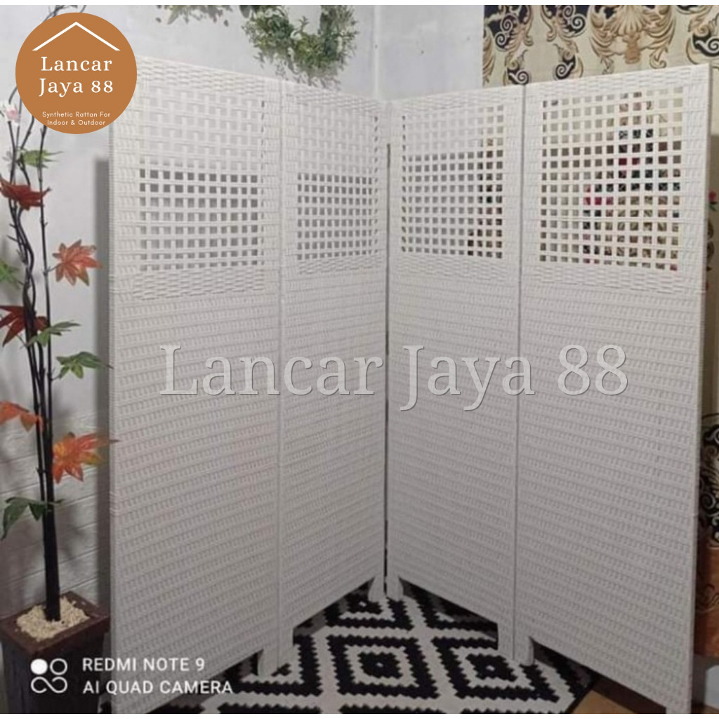 Jual Sketsel Ruangan Rotan Sintetis 4 Panel Motif Minimalis | Shopee ...