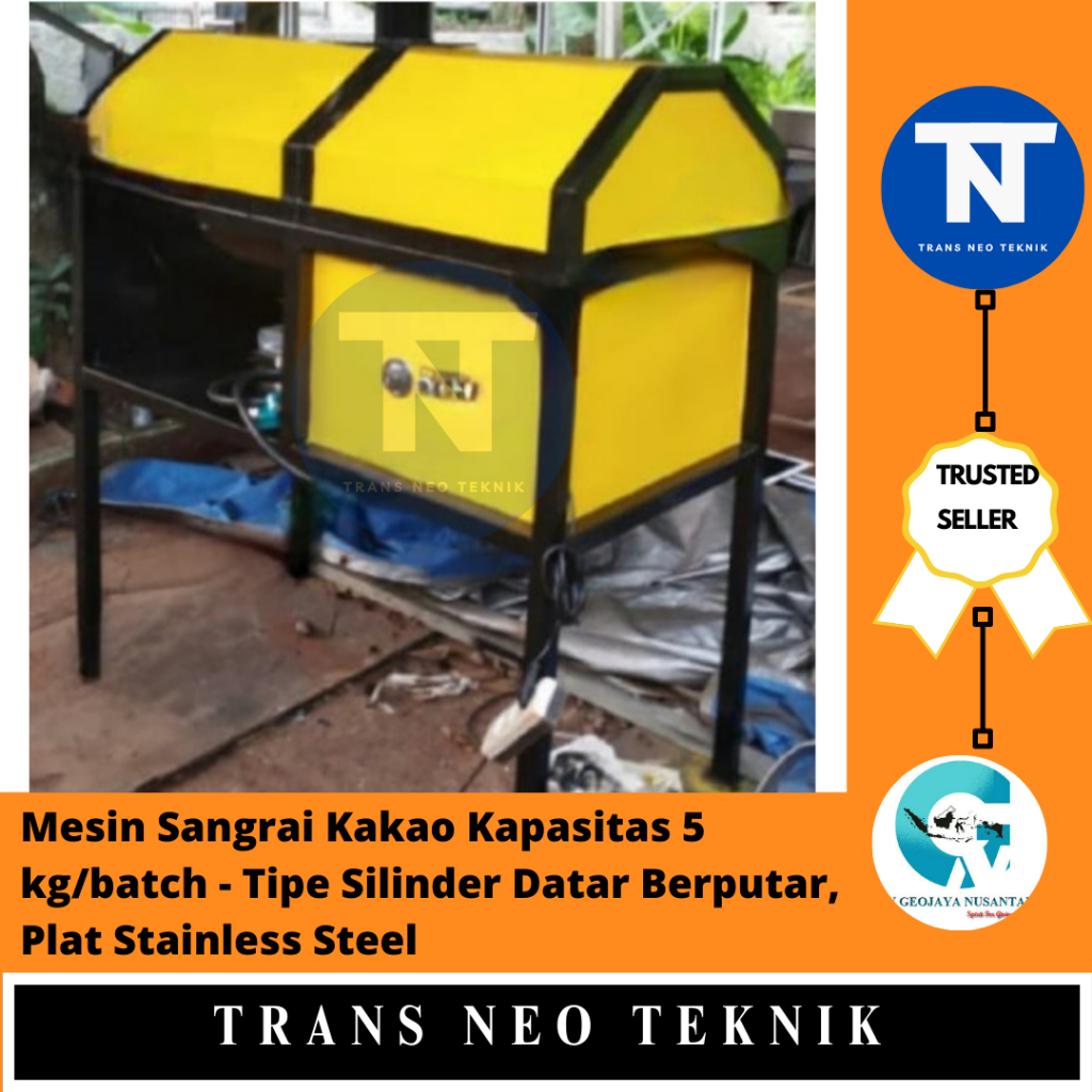 Jual Mesin Sangrai Kakao Kapasitas 5 kg/batch - Tipe Silinder Datar ...