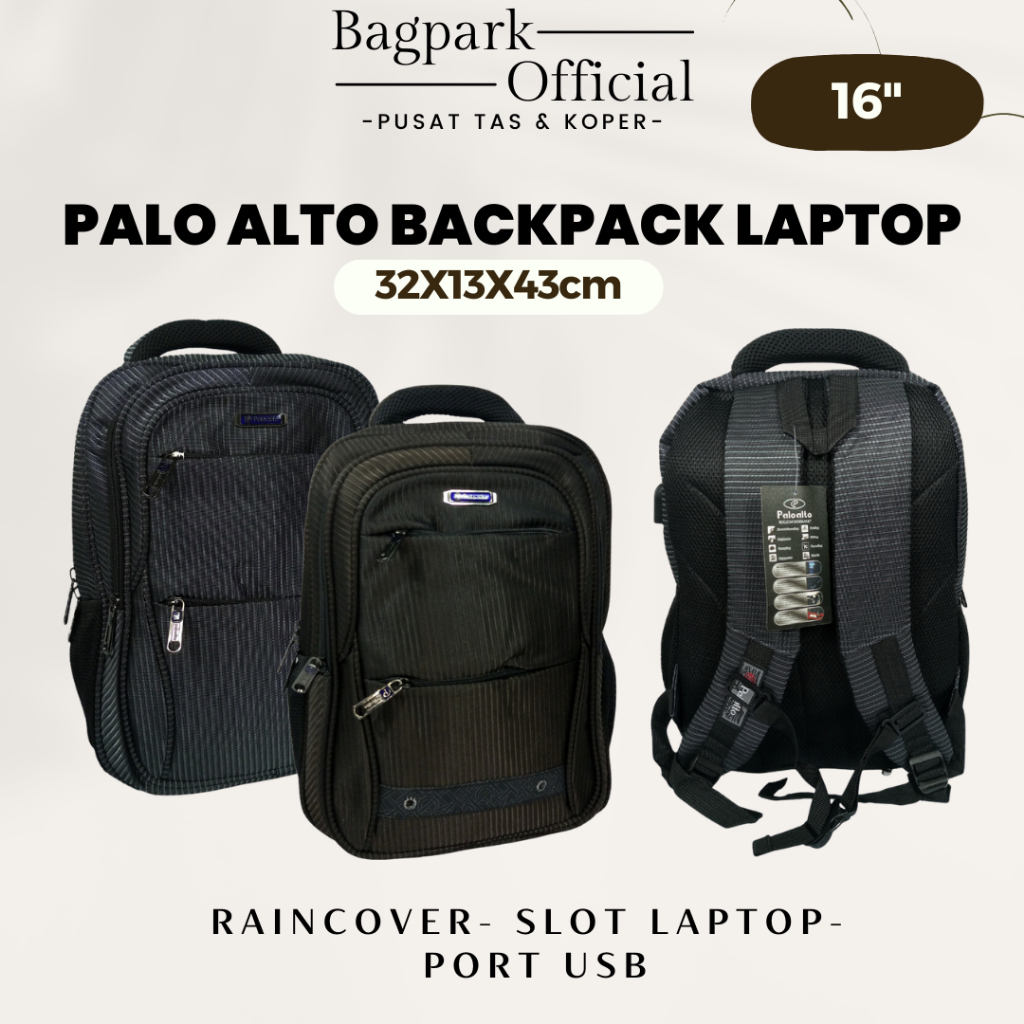 Jual TAS RANSEL PRIA TAS BACKPACK LAPTOP 16 INCH PALO ALTO TAS SEKOLAH ...
