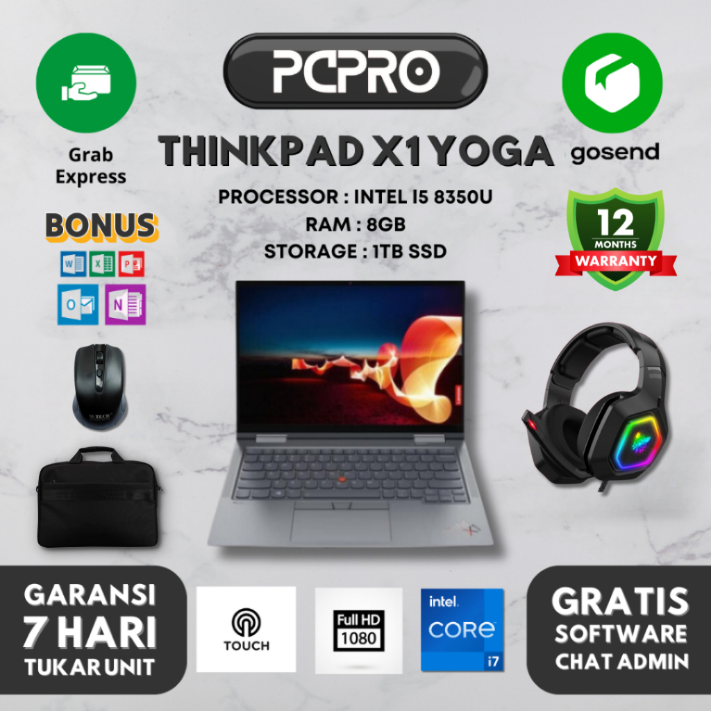 Jual Laptop Flip Lenovo ThinkPad X1 Yoga Intel i5 8GB 1TB SSD 14 Inch ...