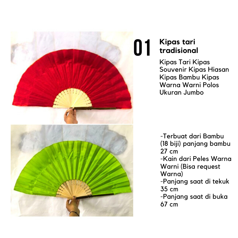 Jual ⚡COD⚡ Kipas Tari Kipas Souvenir Kipas Hiasan Kipas Bambu Kipas ...