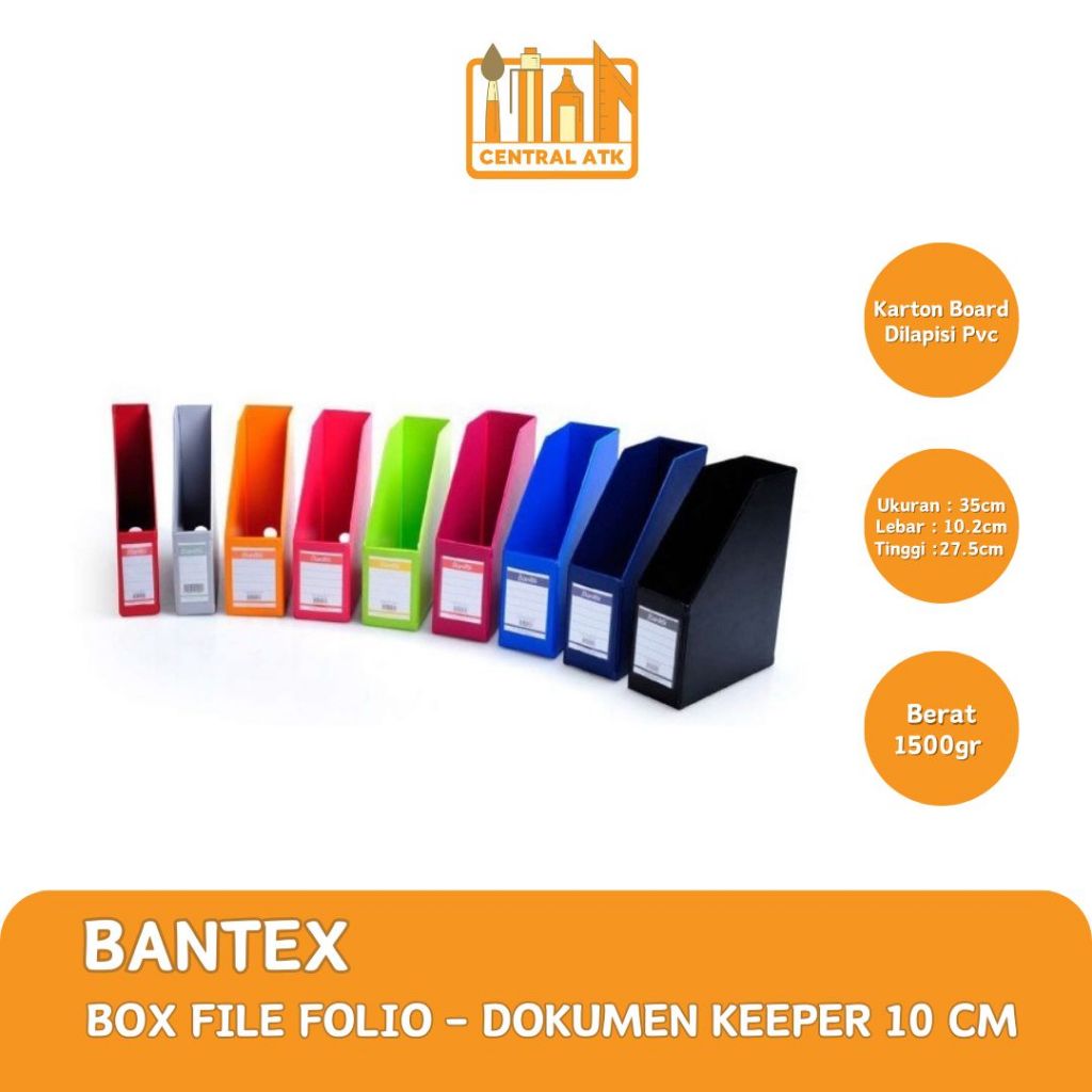 Jual BOX FILE BANTEX FOLIO- DOKUMEN KEEPER 10 CM ANEKA WARNA (4011 ...