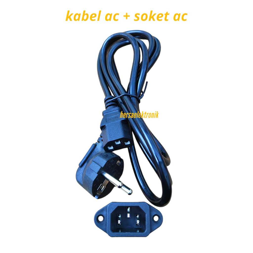 Jual kabel ac komputer murah + soket ac komputer | Shopee Indonesia