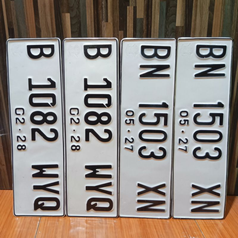 Jual plat nomor mobil font baru logo lengkap putih dan hitam | Shopee ...