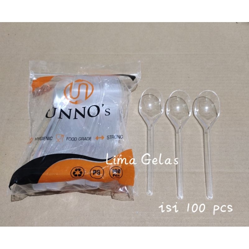 Jual SENDOK MAKAN PANJANG BENING merk uno isi 100pcs | Shopee Indonesia