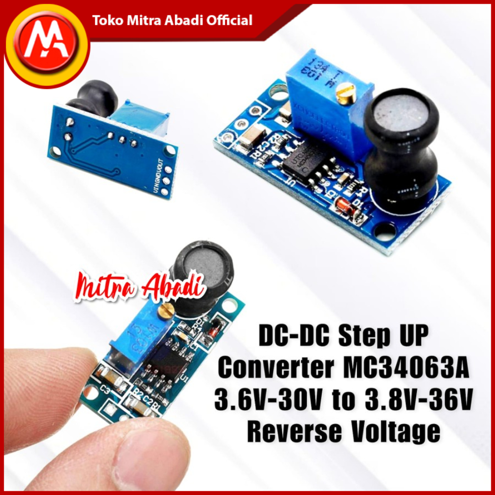 Jual DC-DC Step UP Converter MC34063A 3.6V-30V to 3.8V-36V Reverse Voltage | Shopee Indonesia