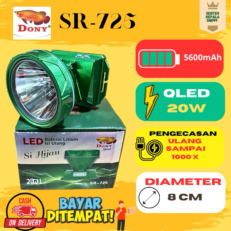 Jual Dony senter kepala type sr-725 | 20W | Shopee Indonesia