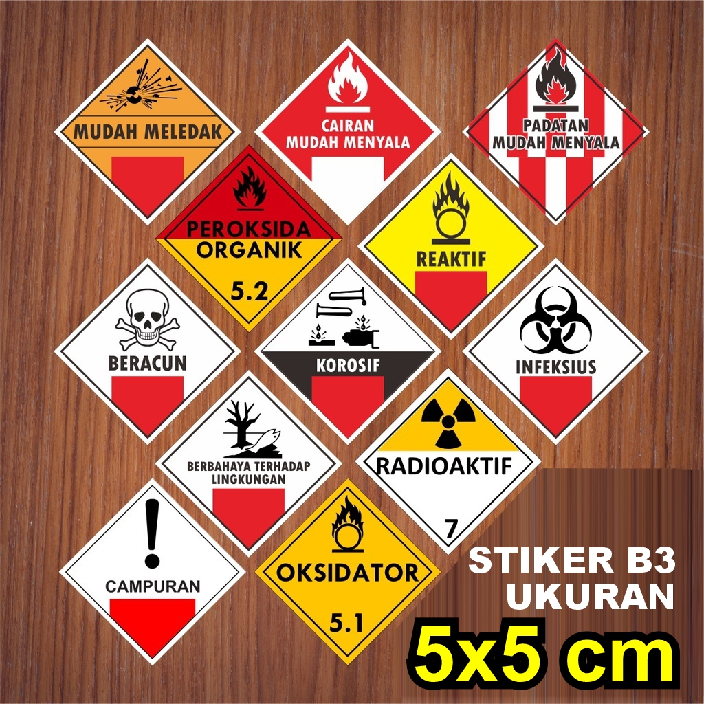 Jual Lebel limbah b3 ukuran 5x5 cm, stiker limbah b3 | Shopee Indonesia