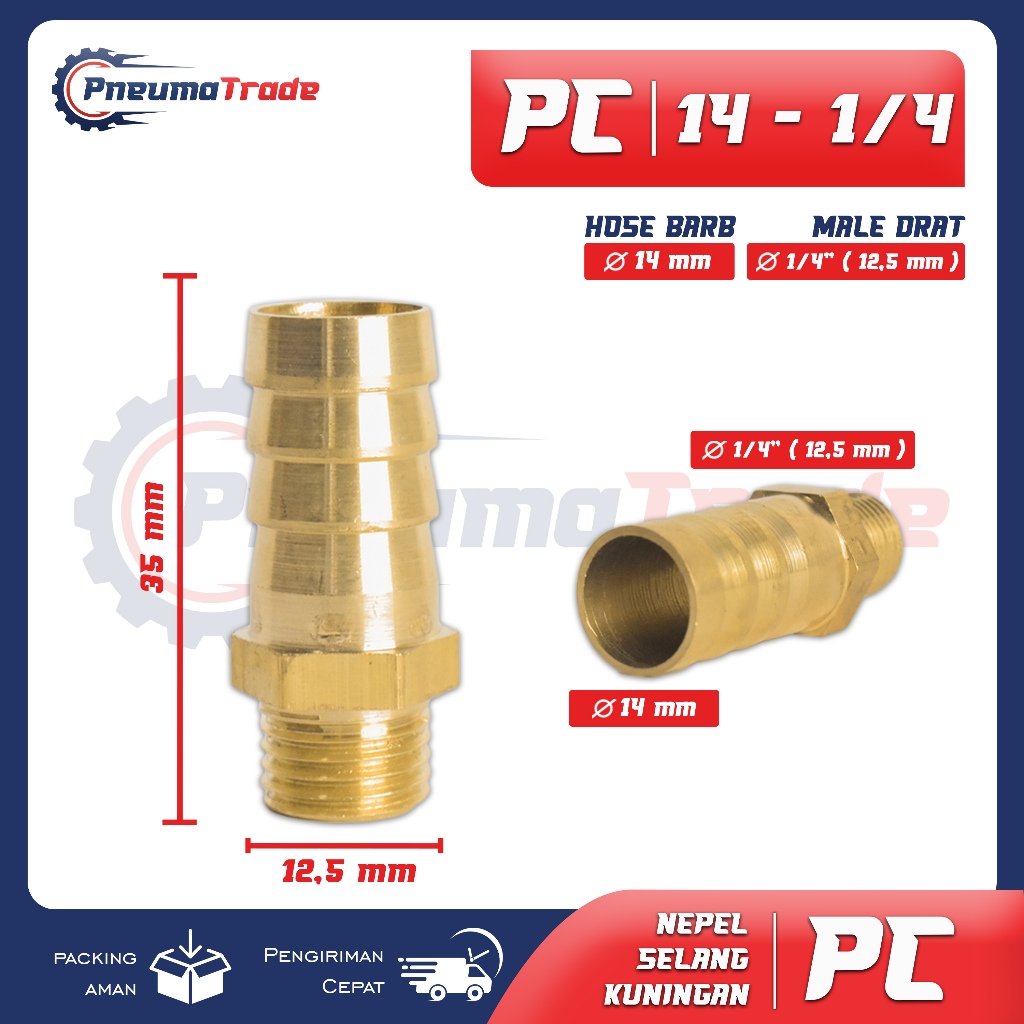 Jual Hose nepel / nepel selang Kuningan Drat Male PC | Shopee Indonesia