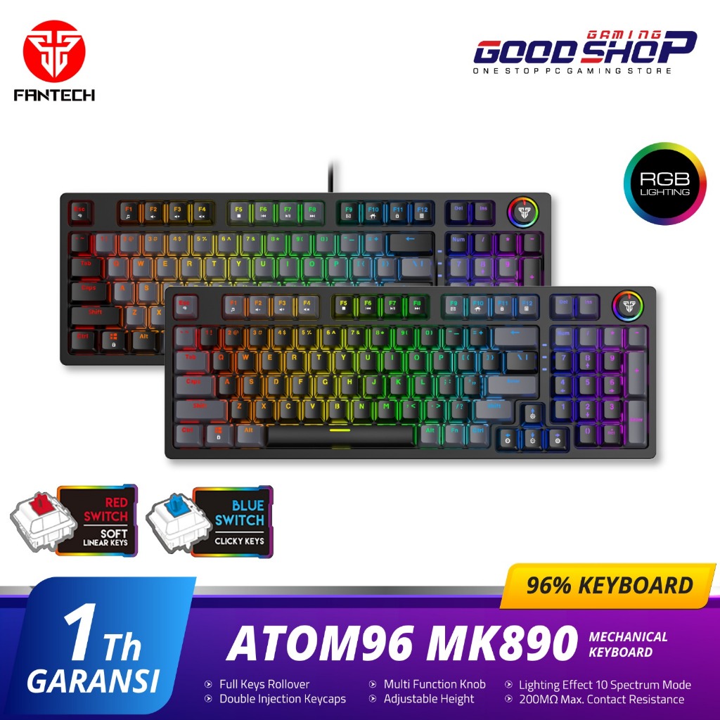 Jual Fantech ATOM96 MK890 RGB Keyboard Gaming Mechanical Full Size | Shopee Indonesia
