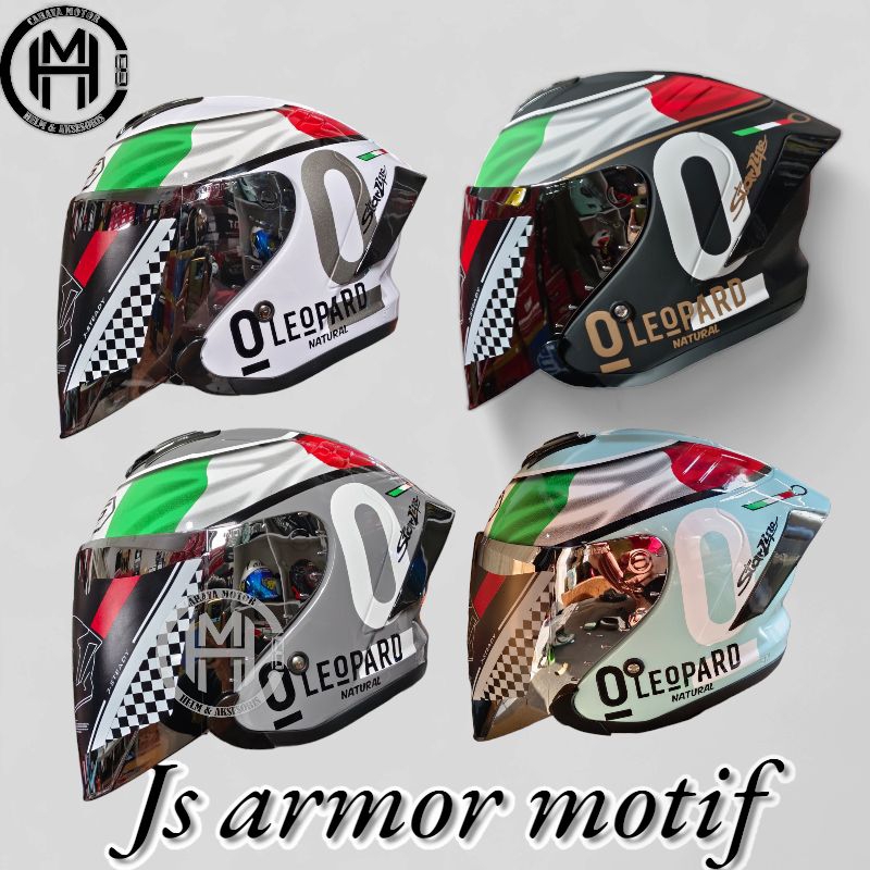 Jual HELM JS ARMOR MOTIF LEOPARD KACA IRIDIUM|TERBARU | Shopee Indonesia