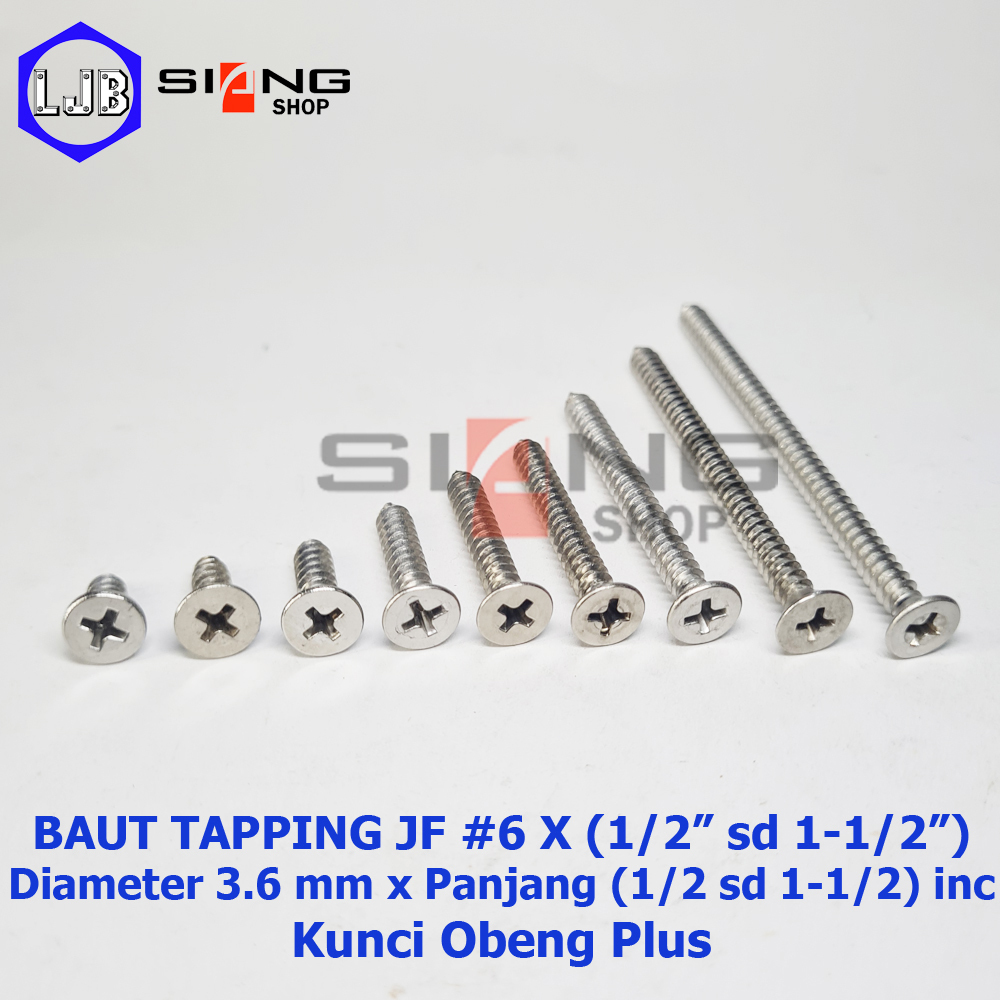 Jual Baut Stainless JF #6 Sekrup Tapping Screw | Shopee Indonesia