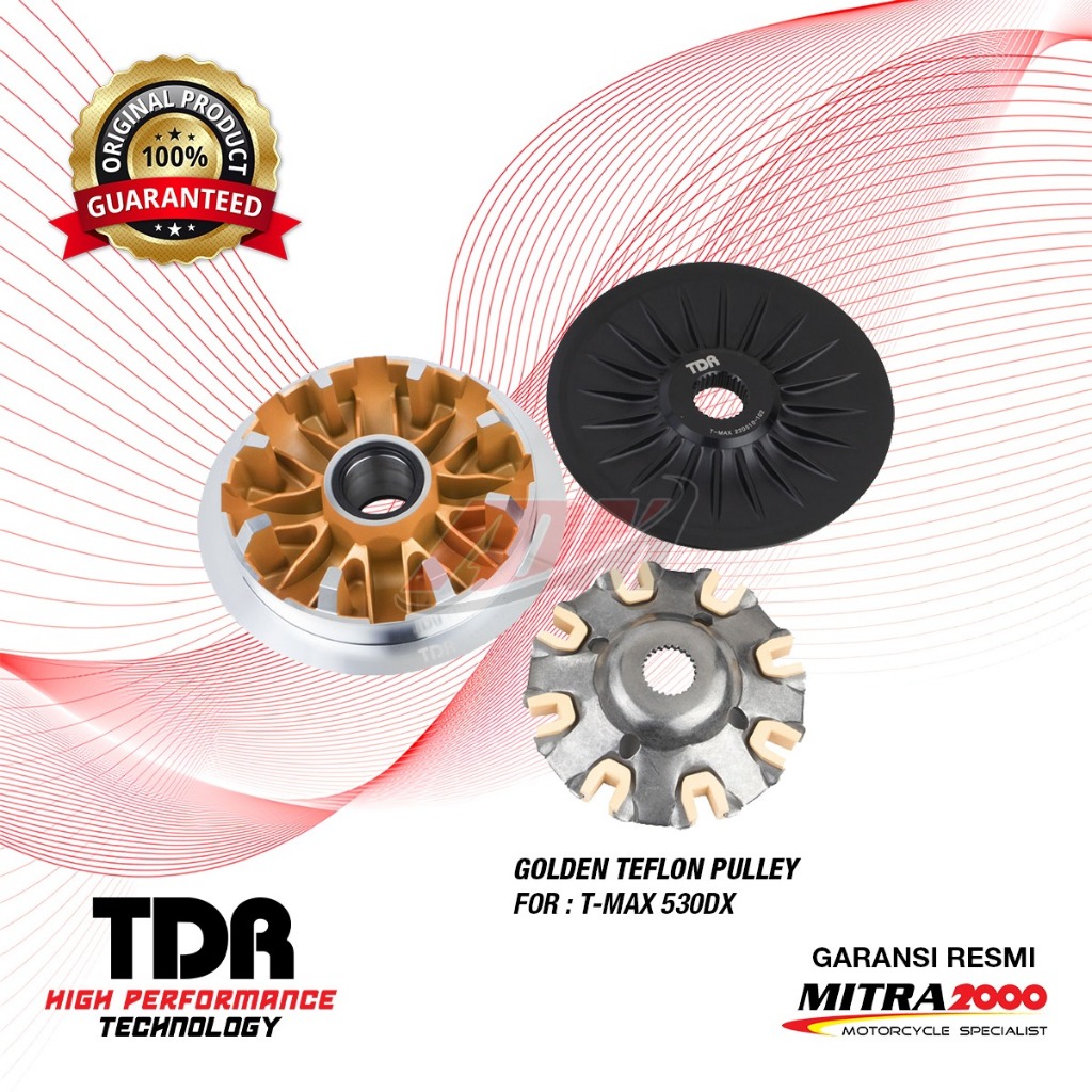 Jual TDR CVT Golden Teflon Pulley Set + Drive Face For T-MAX 530DX ...