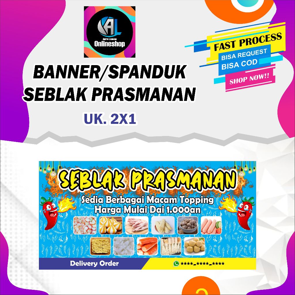 Jual Banner, Spanduk Seblak Prasmanan(Model B) | Shopee Indonesia