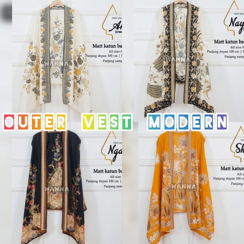 Jual OUTER VEST BATIK MODERN | Shopee Indonesia