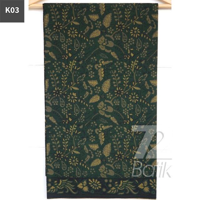 Jual KAIN BATIK PREMIUM Bahan Katun Motif Kembang Setaman Warna Hijau ...