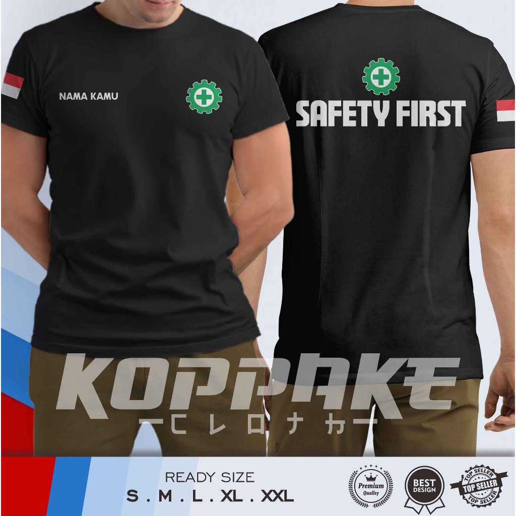 Jual Kaos SAFETY FIRST DB Gratis Nama Kamu Baju Distro | Shopee Indonesia