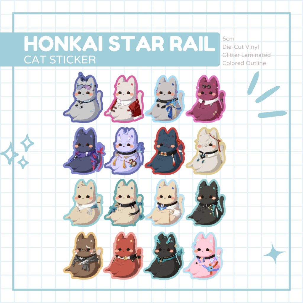 Jual Honkai Star Rail Diecut Sticker Glitter : Danheng, Kafka, Blade ...