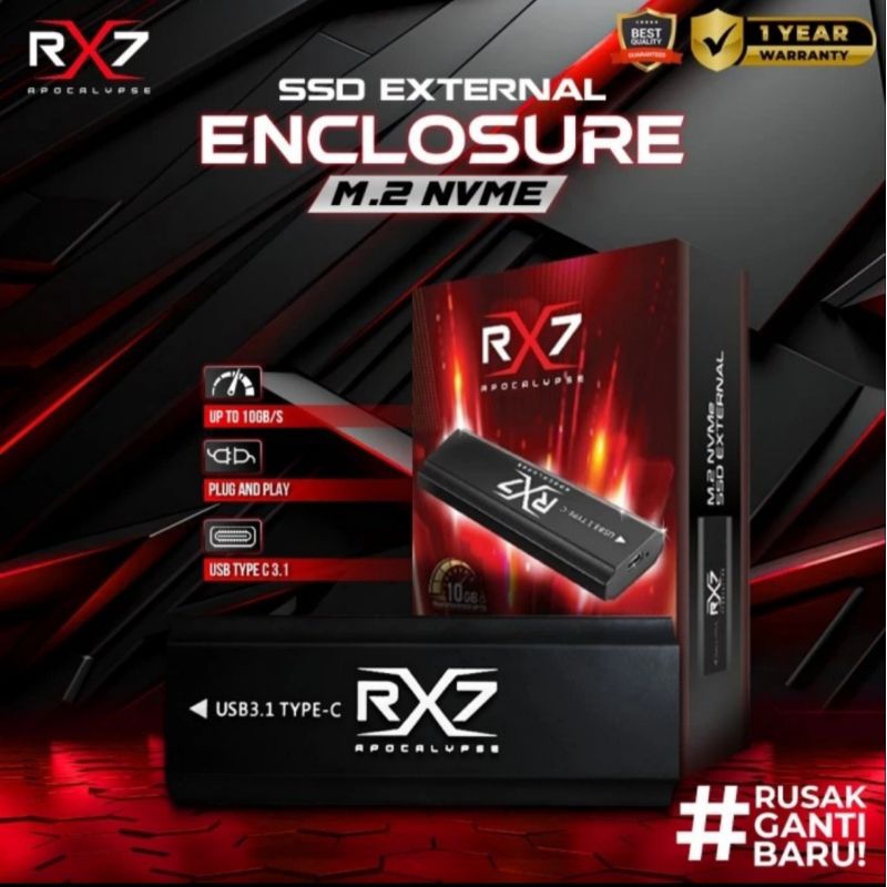 Jual RX7 M.2 NVME SSD EXTERNAL ENCLOSURE CASE M2 2230 2242 2280 USB C ...