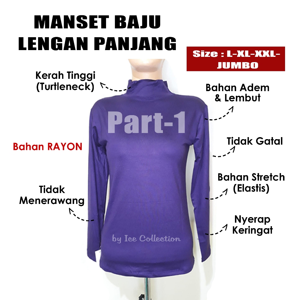 Jual Manset Lengan Panjang Mangset Baju Wanita Inner Daleman Baju ...