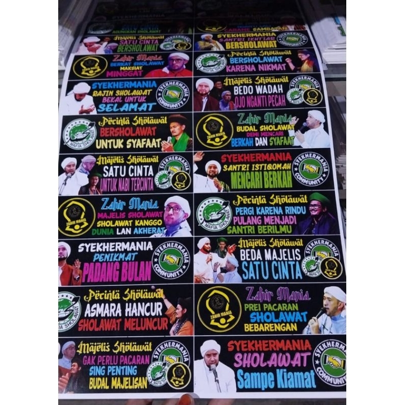 Jual [1 Lembar] Sticker Sholawat Habib Syeikh Gus Iqdam Isi 20 Pcs ...