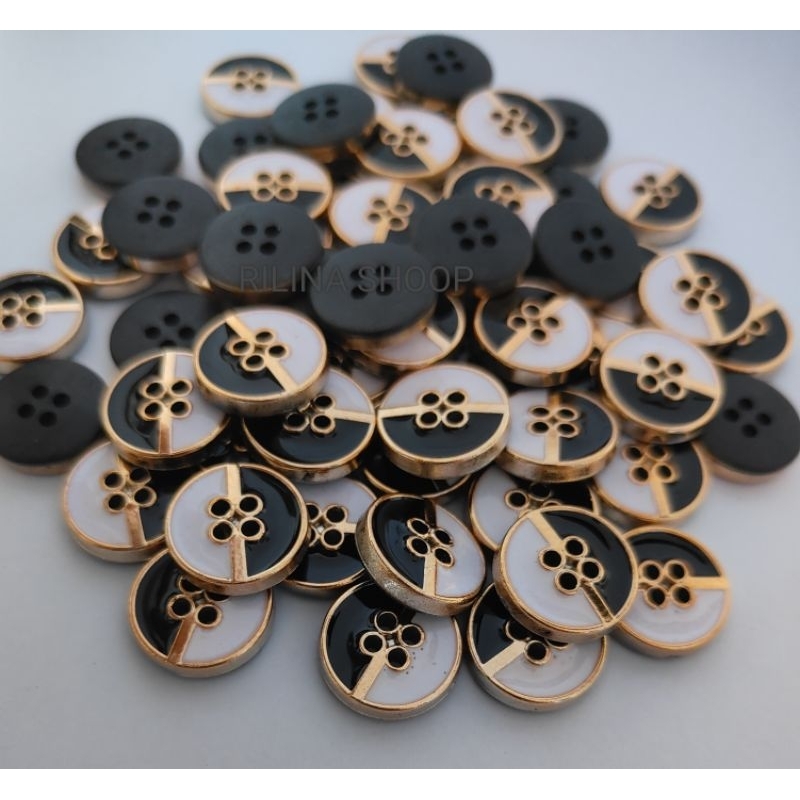 Jual Kancing Mewah Blazer kemeja/Unik hitam putih 15 mm | Shopee Indonesia