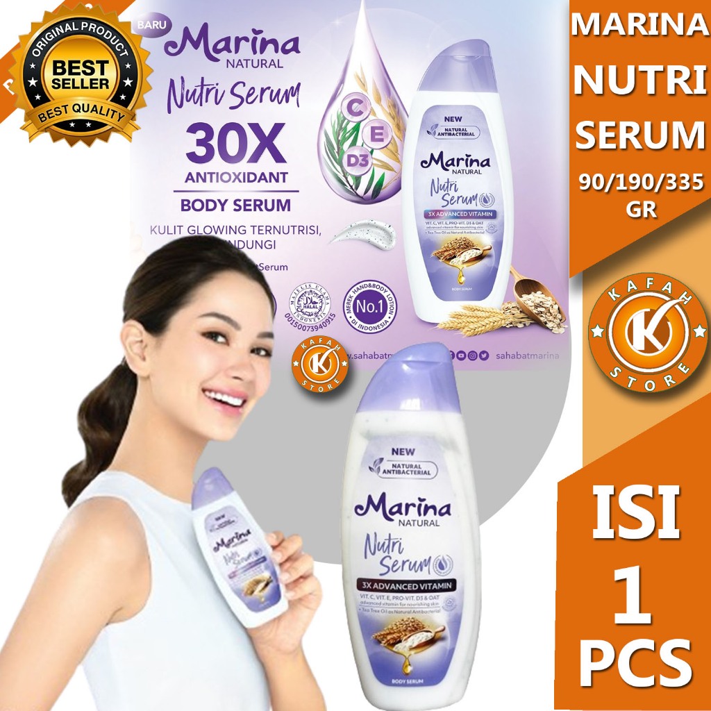 Jual NEW MARINA NATURAL NUTRI SERUM UNGU 95/190/335 ml. kafah store | Shopee Indonesia