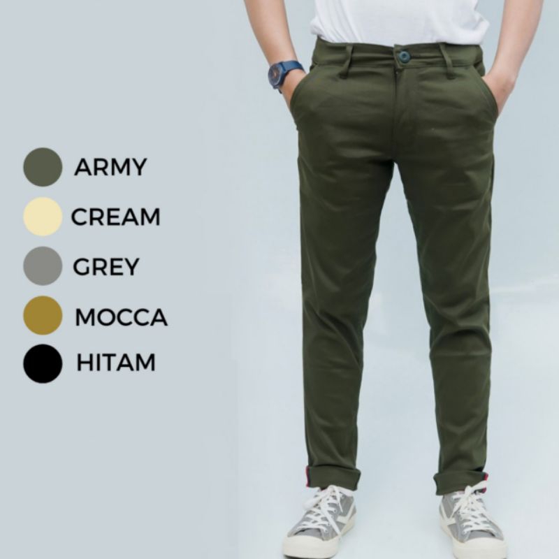 Jual CELANA PRIA CHINO Slim Fit Panjang Kerja Kantor Santai Liburan Cowok Gentleman Boy | Shopee ...