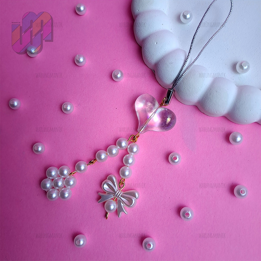 Jual Gantungan HP Phone Strap Manik Manik Mutiara Aesthetic Model Korea ...
