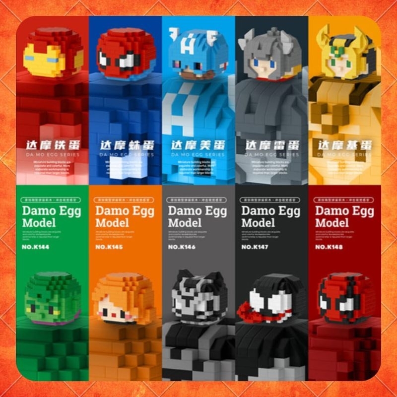 Jual Damo Egg Marvel Edition Nano Block Bricks Kartun Mainan Balok DIY ...