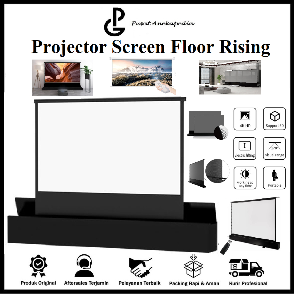 Jual WUPRO Projector Screen Floor Rising Electric - Layar Proyektor ...
