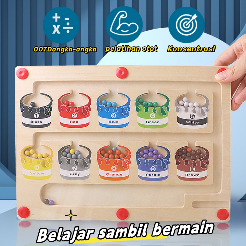 Jual Mainan Edukasi Kayu Labirin Magnetik/Mainan Edukasi Papan Magnetik ...